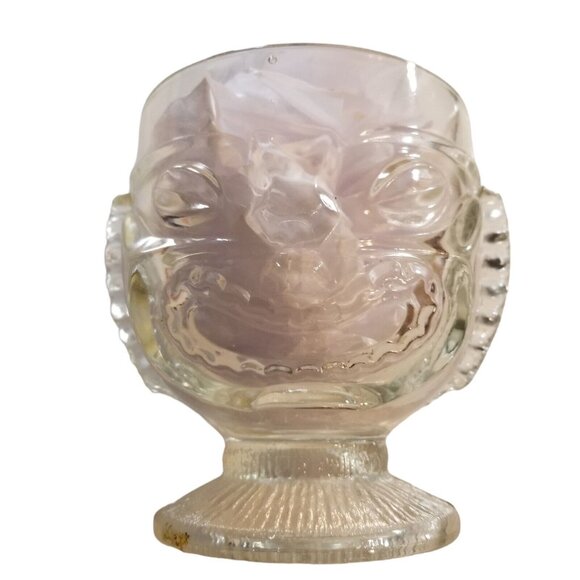 Dining | Clear Glass Mug Goblet Hawaiian Tiki Bar Happy Sad Face ...